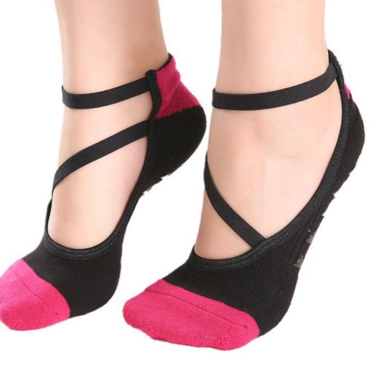 Non Slip Yoga Dance Socks - Black and Red Rose - Asoka Yoga | Yoga ...